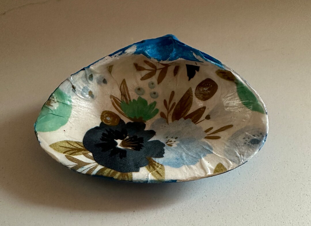 Paper Mache Seashell--pretty Flowers - Etsy