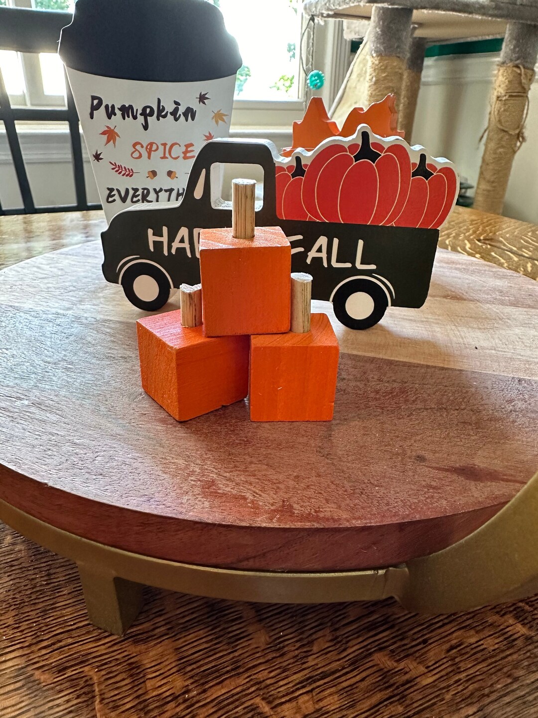 Hand Painted Wooden Pumpkin Blocks, Halloween Tiered Decor, Set of 3 - Etsy