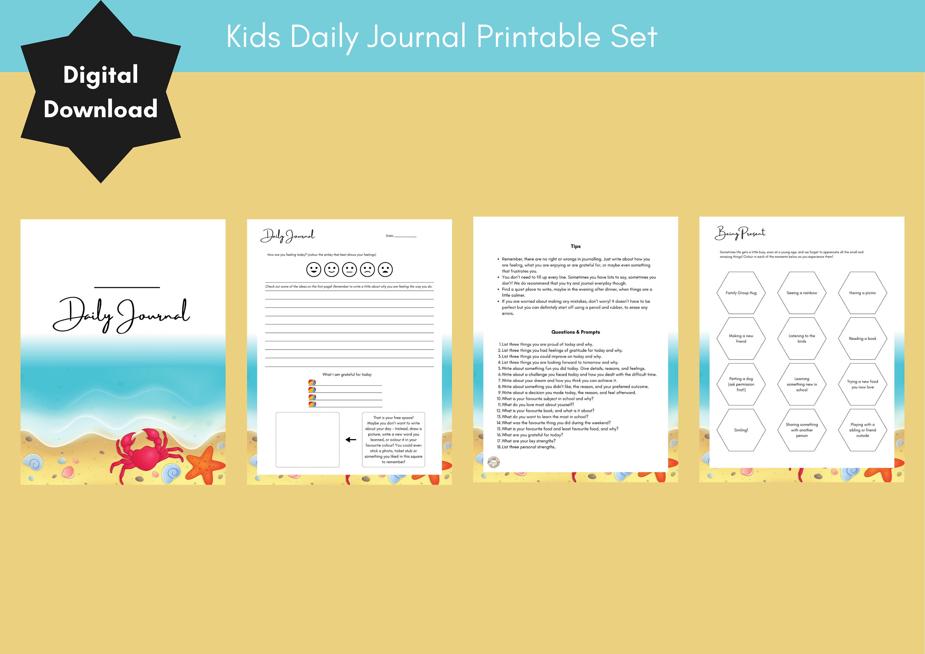Kids Journal | Printable - Children's Planner - Activity Pack ...