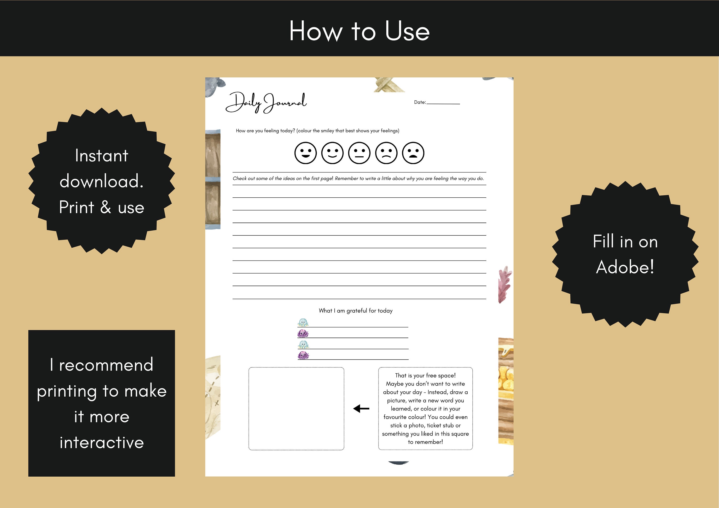 Kids Journal Printable Journal for Kids Diary for Children Kids ...