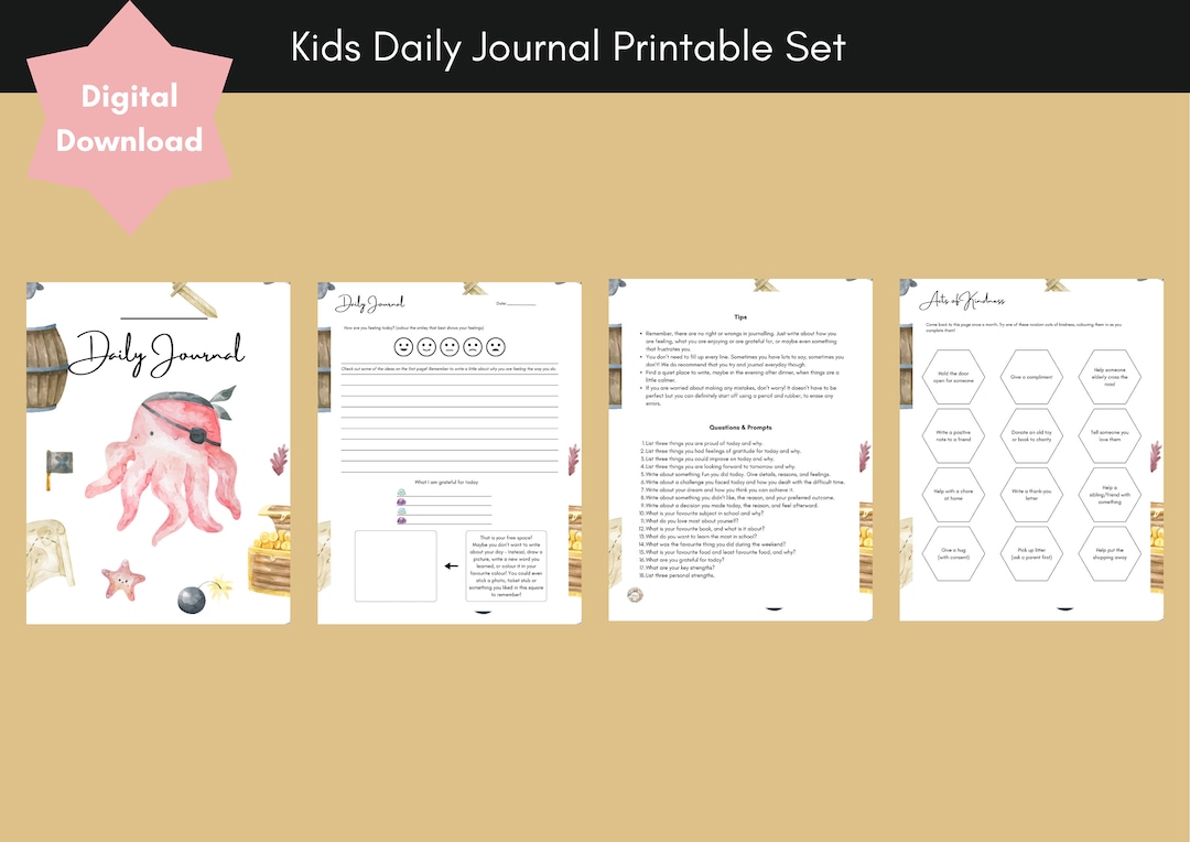 Kids Journal Printable Journal for Kids Diary for Children Kids ...