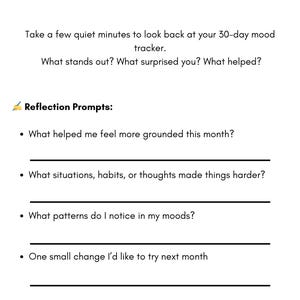 30-day Mood Tracker Printable | Simple Mental Health Log | Colour-in ...