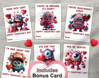 Printable Dinosaur Valentine's Day Cards for Young Kids, Classroom ...