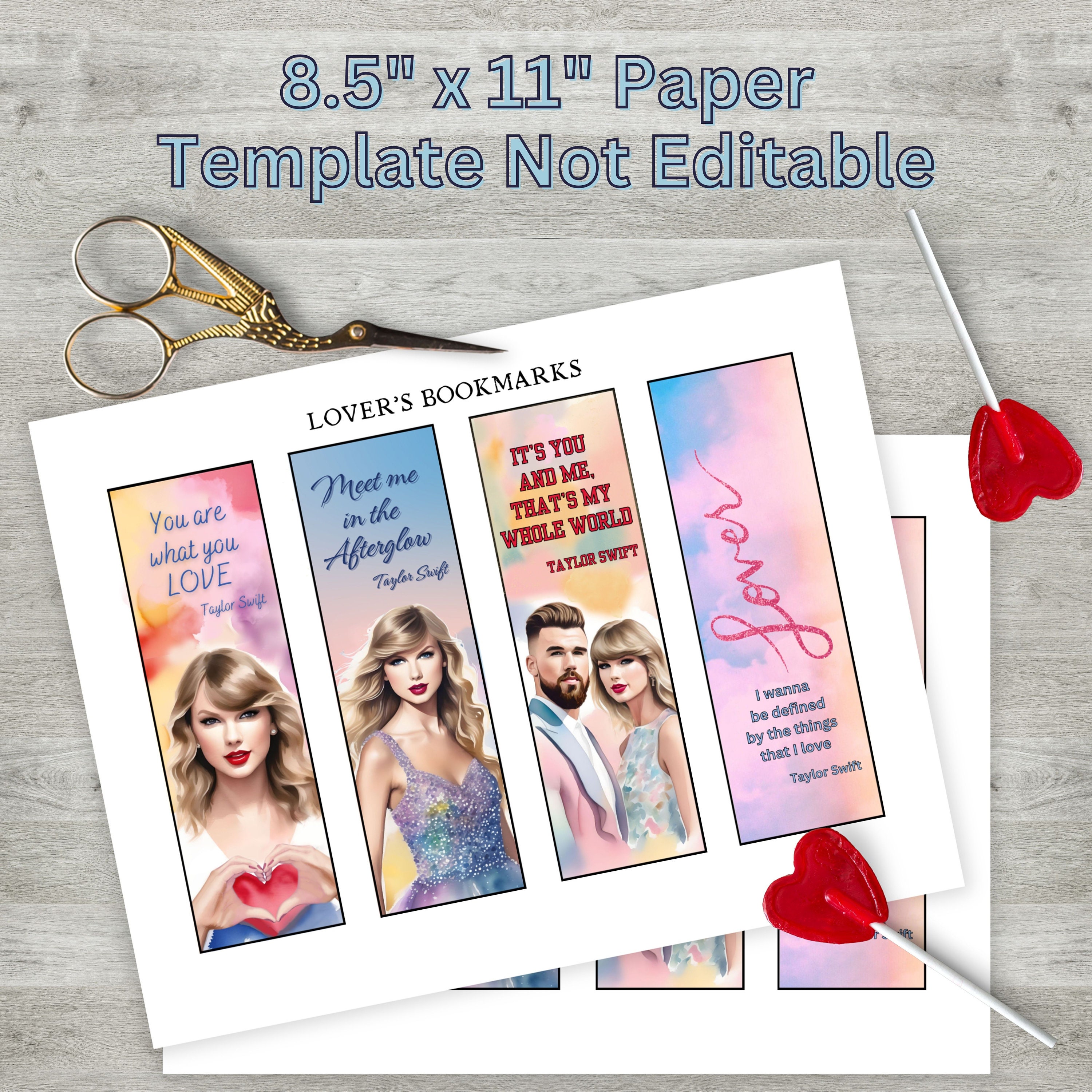 Printable Lover Inspired Bookmarks for Swifties, Taylor Inspired ...