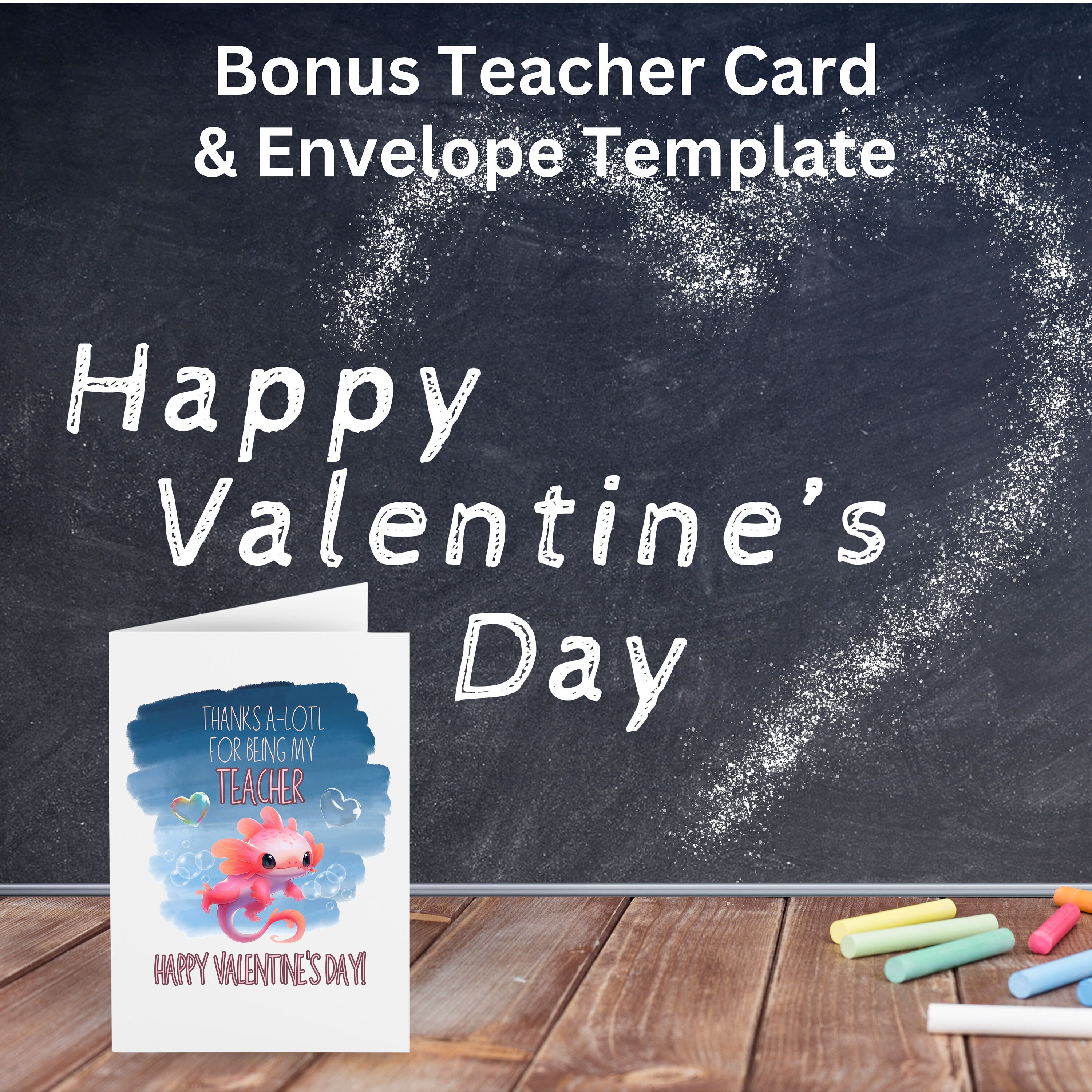 Printable Axolotl Valentine's Day Cards for Kids, Classroom Valentine ...