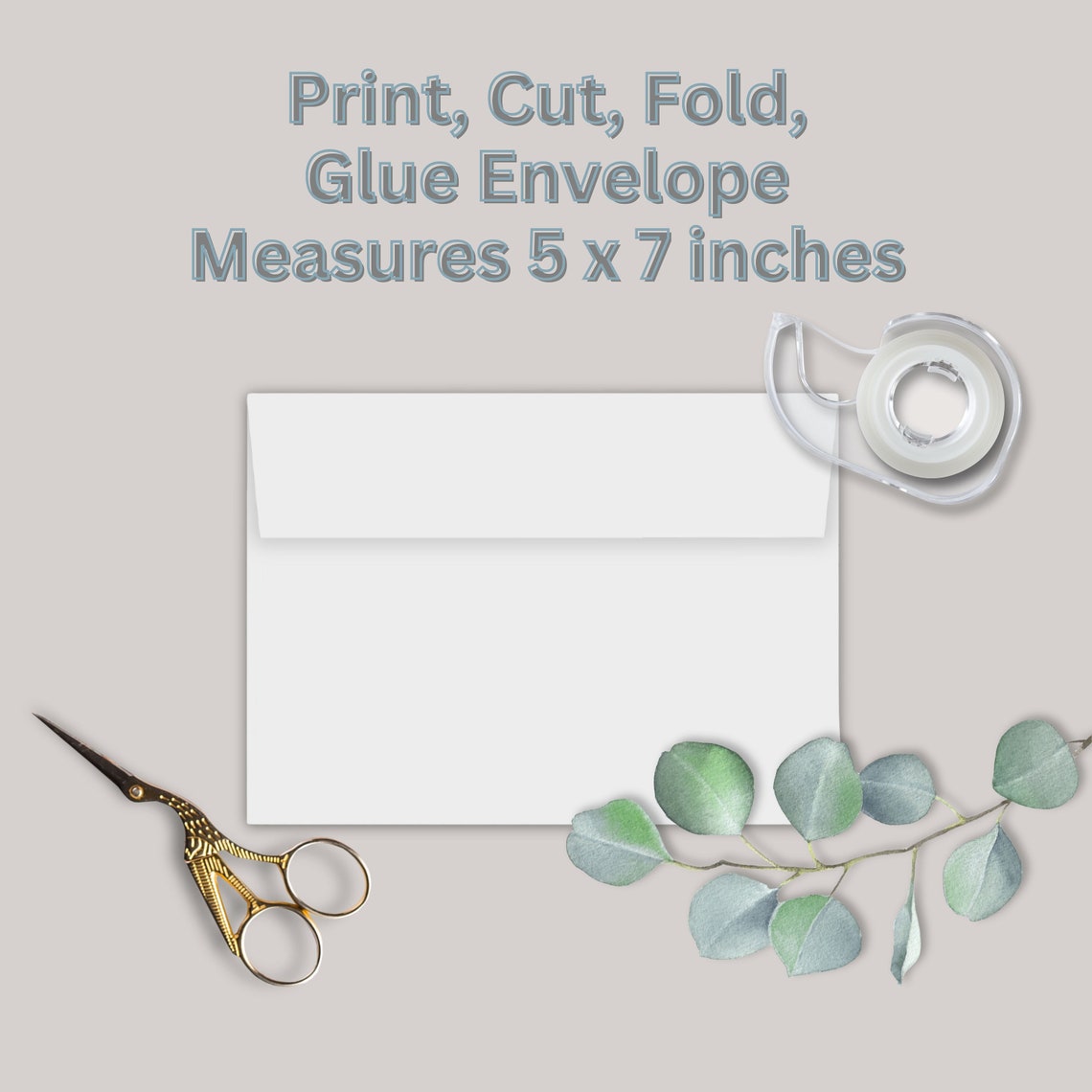 Printable Thank You Card and Envelope Template, Instant Download ...