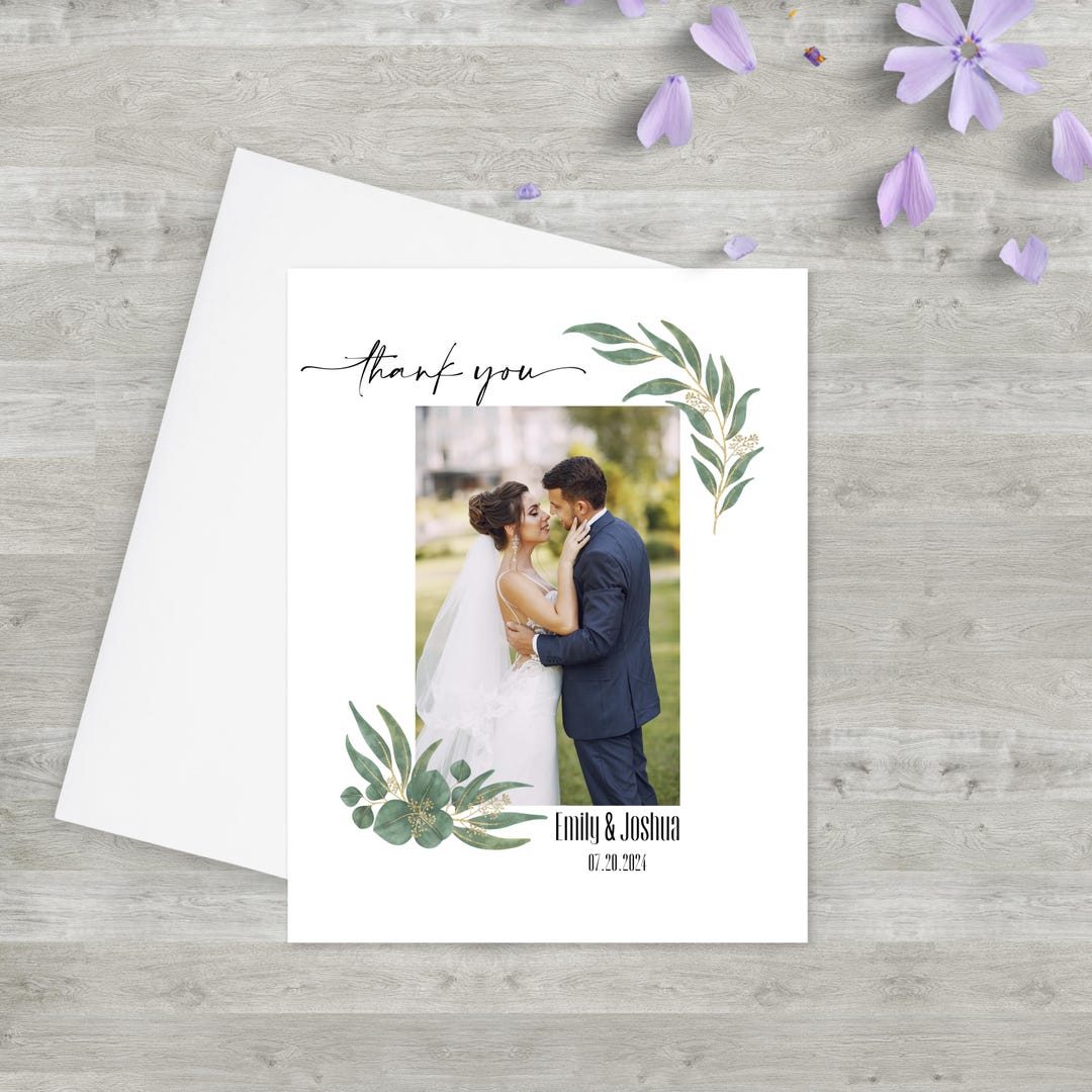 Custom Wedding Thank You Card, Personalized Wedding Thank You Card ...