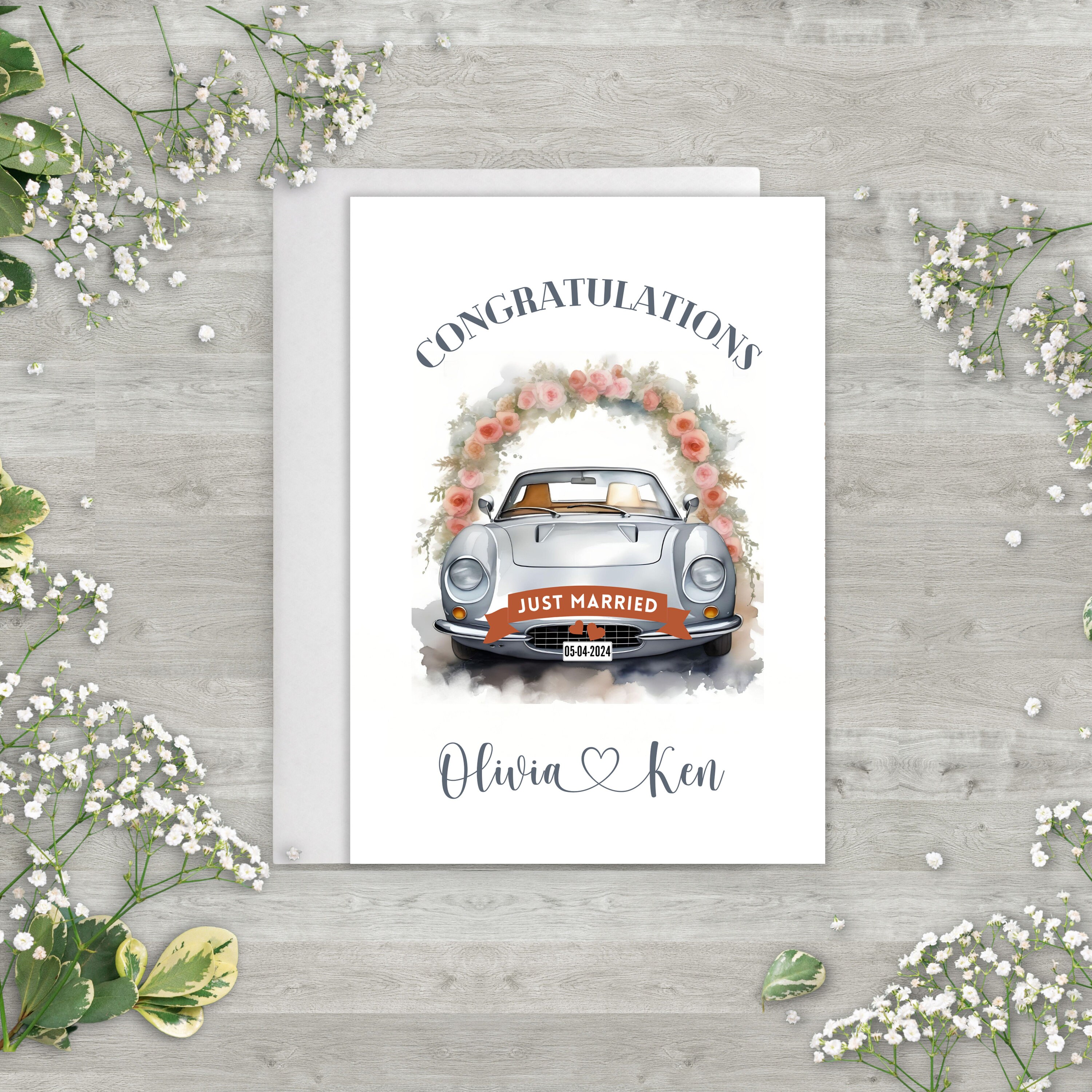 Customized Wedding Greeting Card, Personalized Congratulations Wedding ...