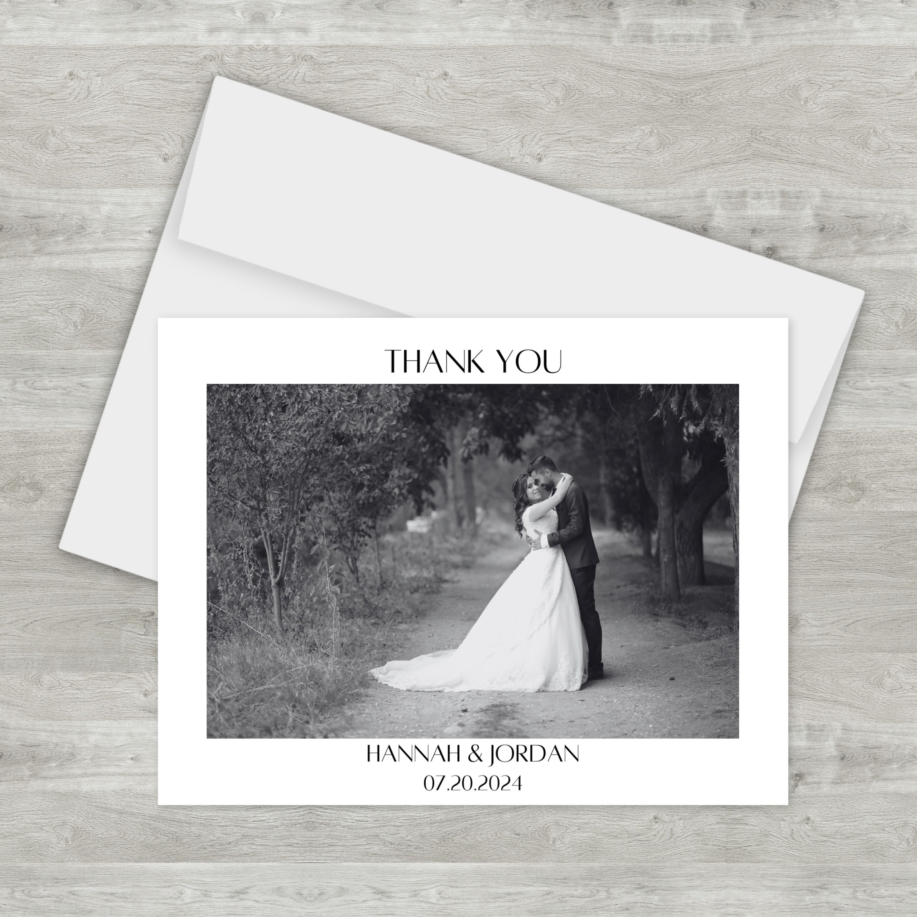 Custom Wedding Thank You Card, Personalized Thank You Cards With ...