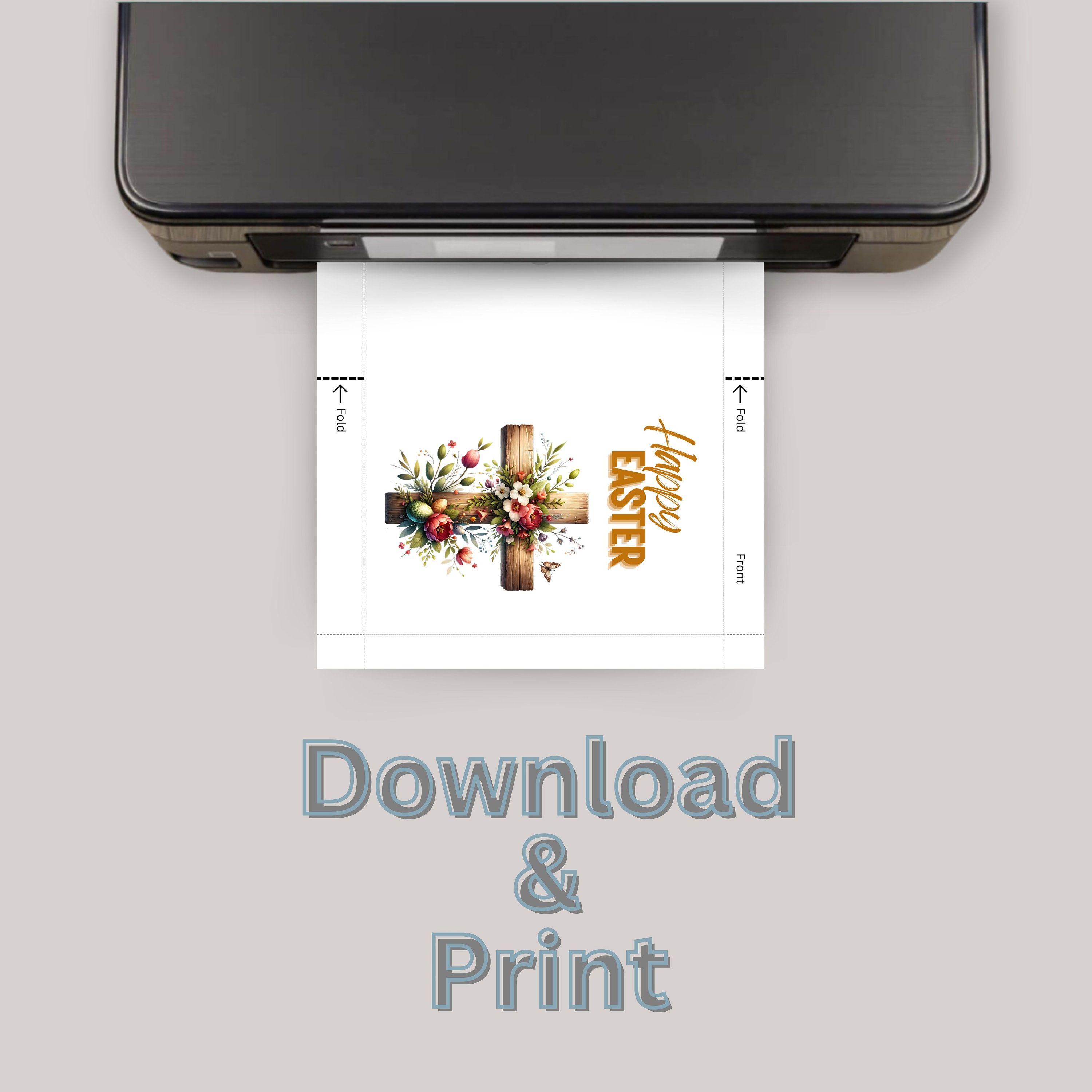 Printable Easter Card and Envelope Template, Instant Download ...