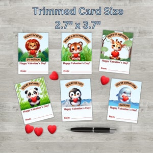 Printable Baby Animals Valentine's Day Cards for Children, Classroom ...