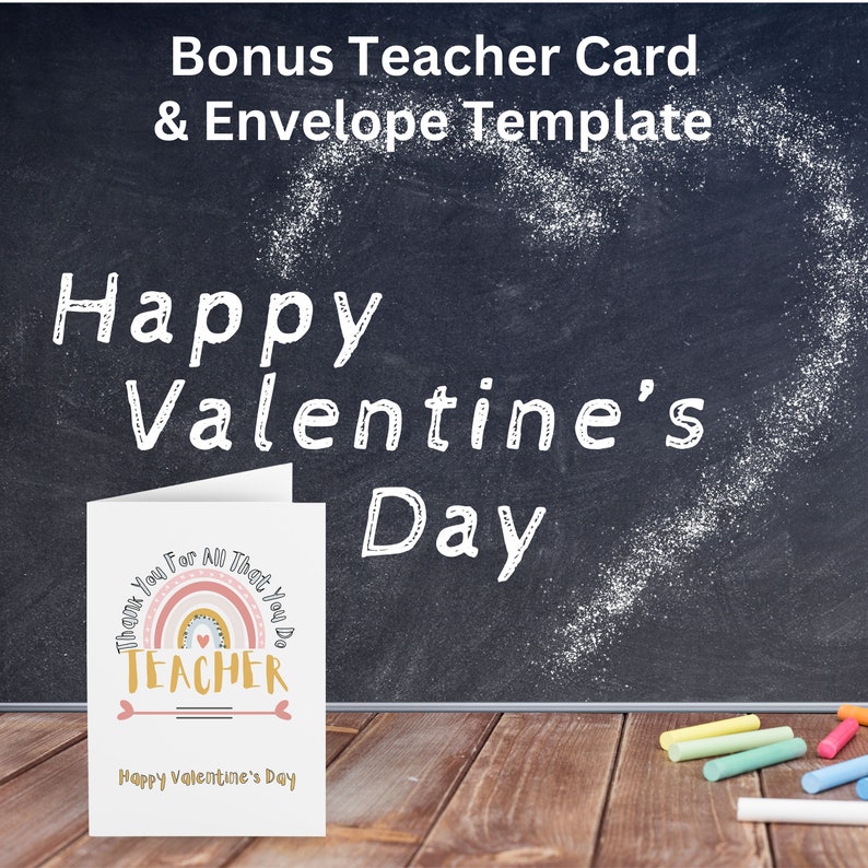 Printable Boho Rainbow Themed Valentine's Day Cards for Kids, Classroom ...