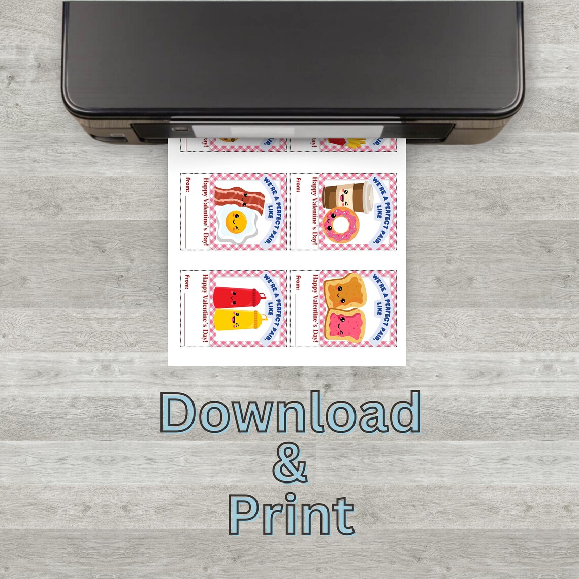 Printable Valentine's Day Cards for Kids, Perfect Pairs Valentines ...