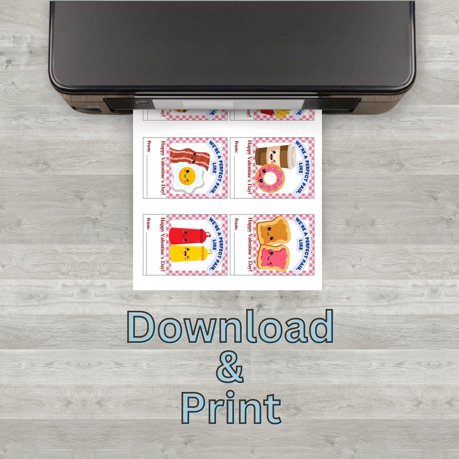 Printable Valentine's Day Cards for Kids, Perfect Pairs Valentines ...