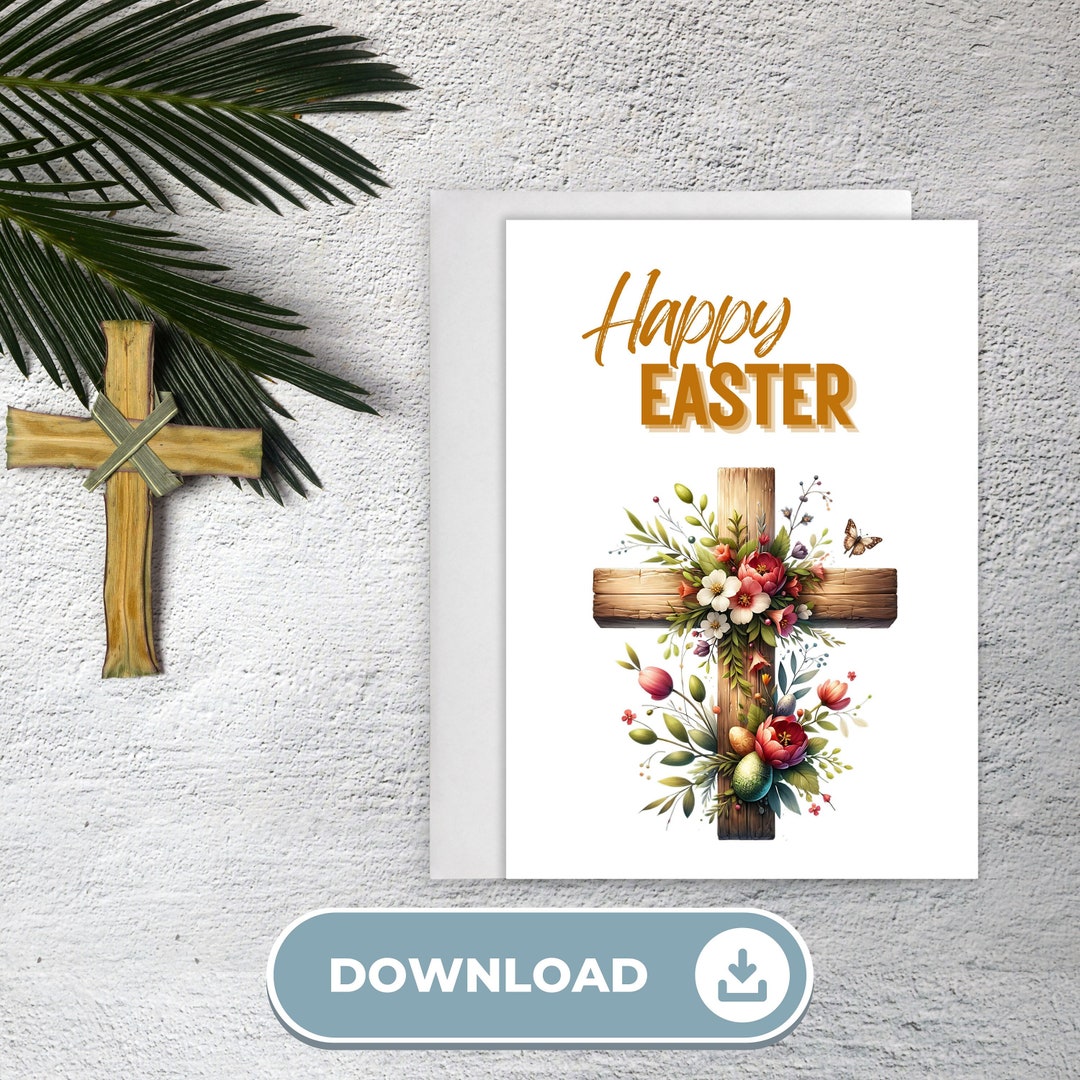 Printable Easter Card and Envelope Template, Instant Download ...