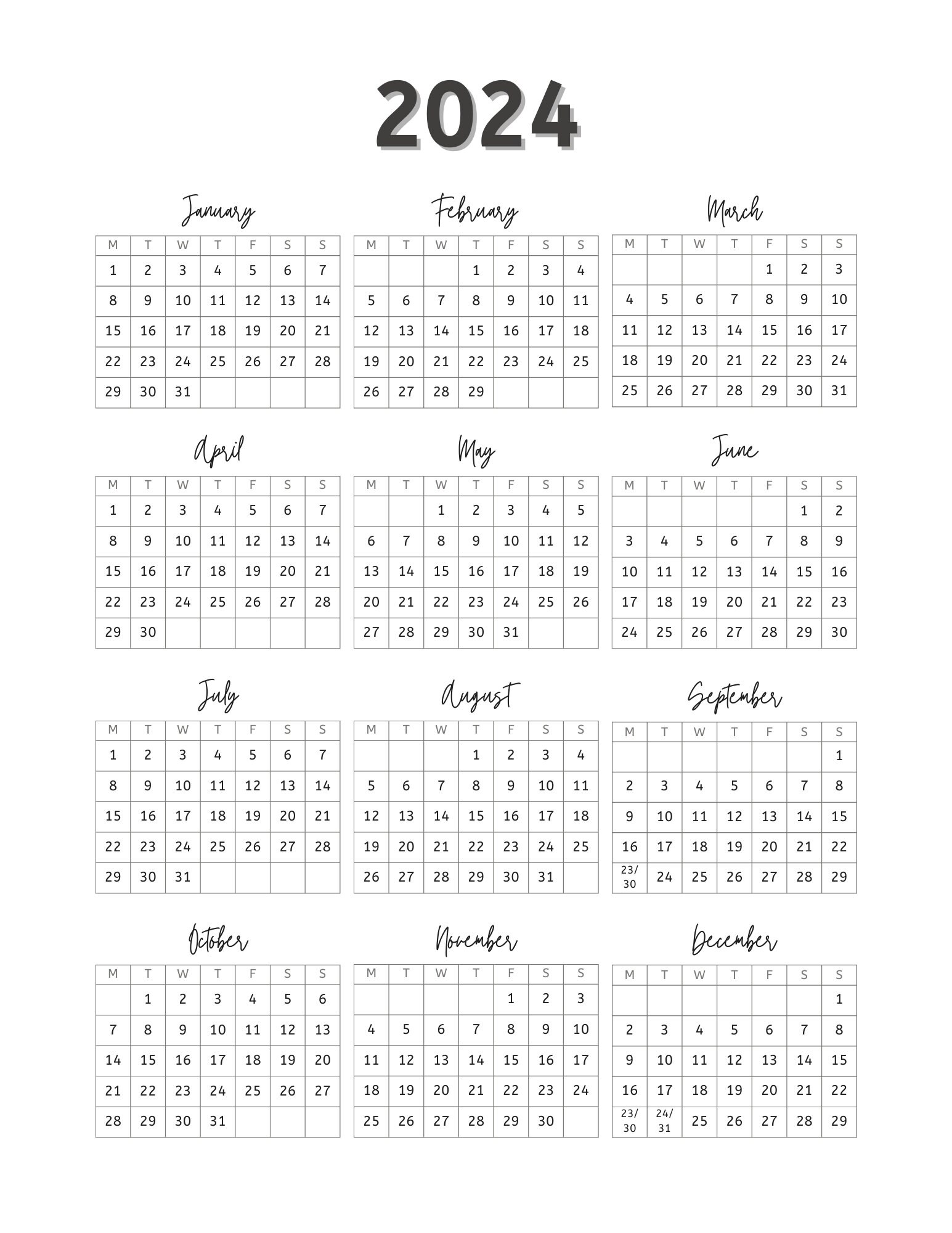 Yearly Planner 2024 Digital Planner Printable Planner Custom Planner - Etsy