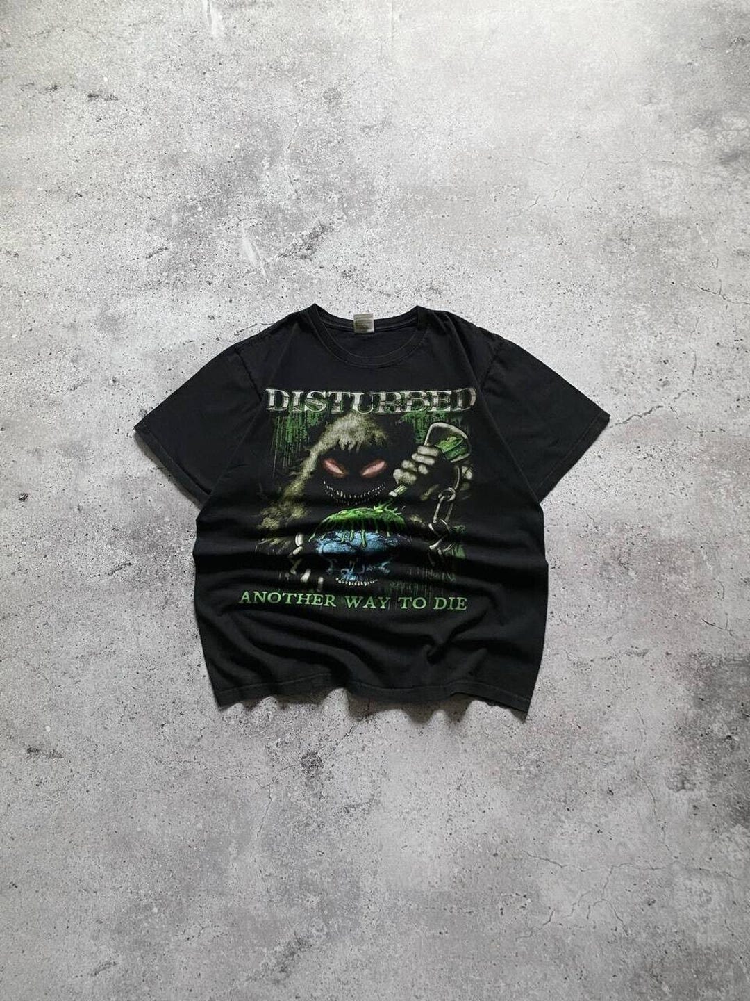 Vintage Disturbed T-shirt Black Graphic Another Way to Die Skull Size M ...