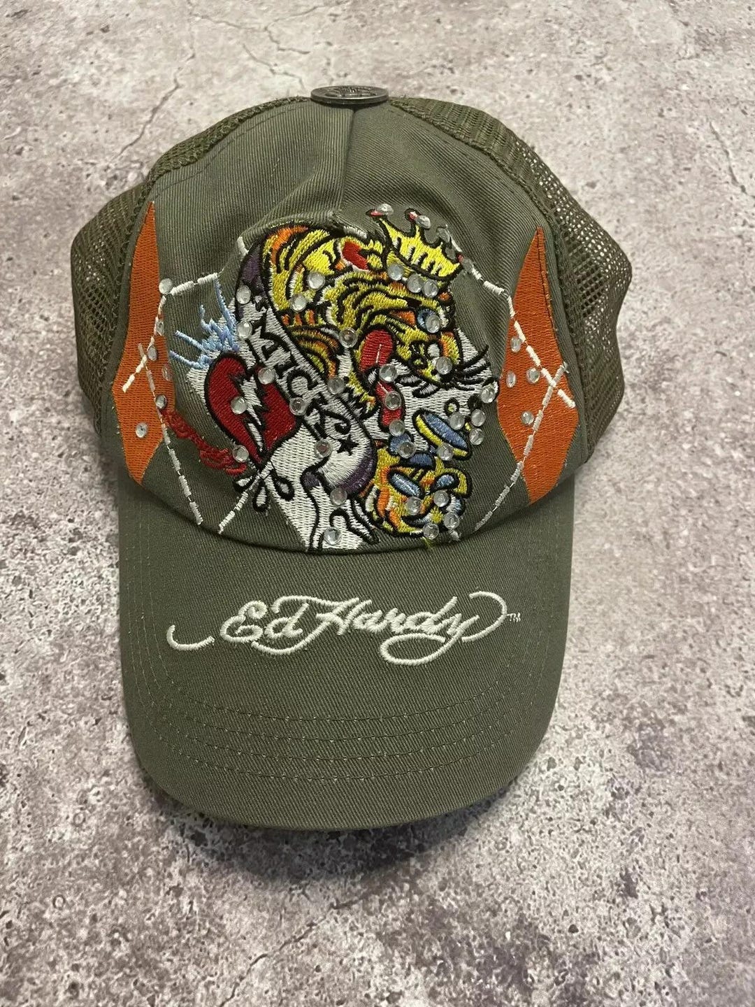 Ed Hardy Tiger Green Cap - Etsy