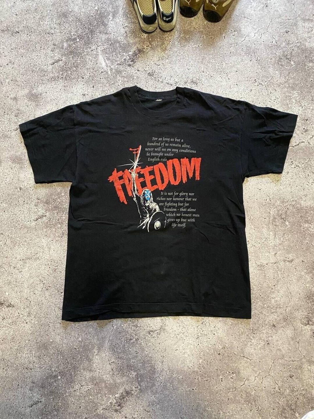 Vintage Freedom Graphic T-shirt Black Braveheart Inspired Quote XL - Etsy