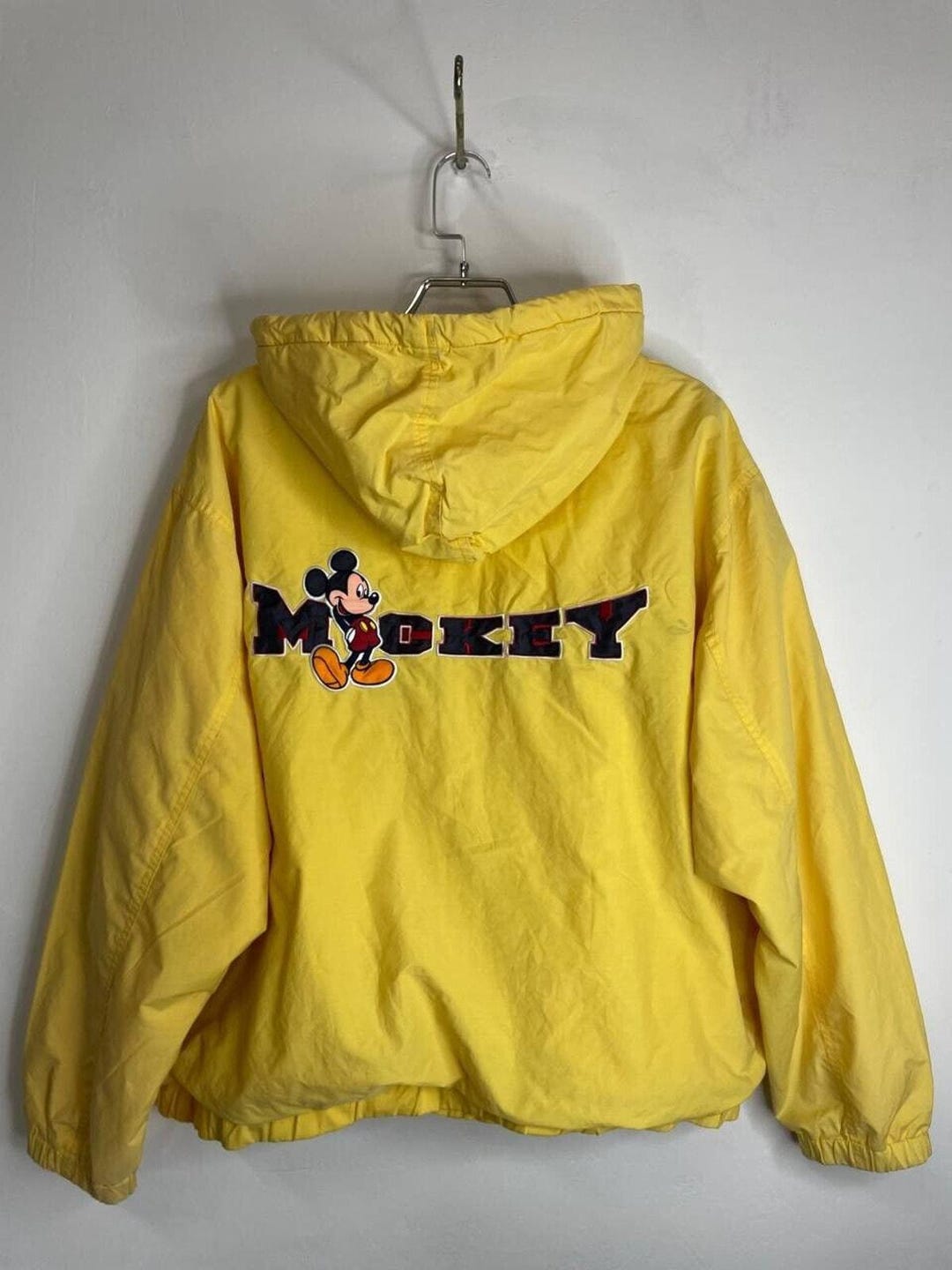 Vintage Walt Disney World Mickey Mouse Yellow Hooded Windbreaker Jacket ...