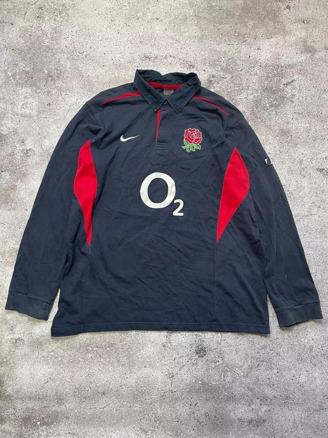 Vintage Nike England Rugby League Jersey Longsleeve XXL Blue Y2K Sports ...