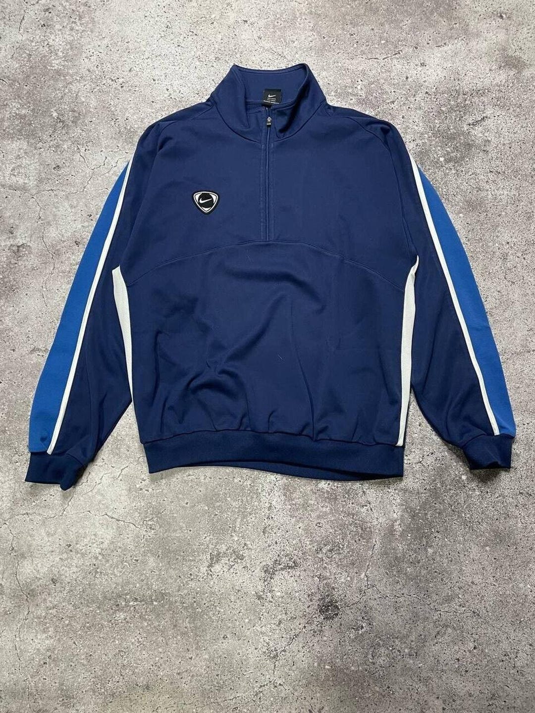 Vintage Nike Team Quarter Zip Jacket Blue White Stripe Logo Size M - Etsy