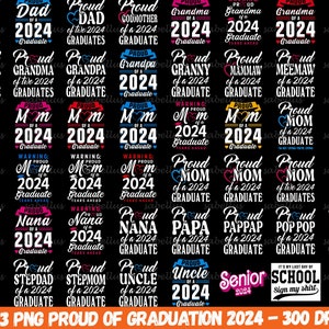 Senior 2024 Png PNG Bundle, Graduation Png Bundle, Proud Senior Png ...