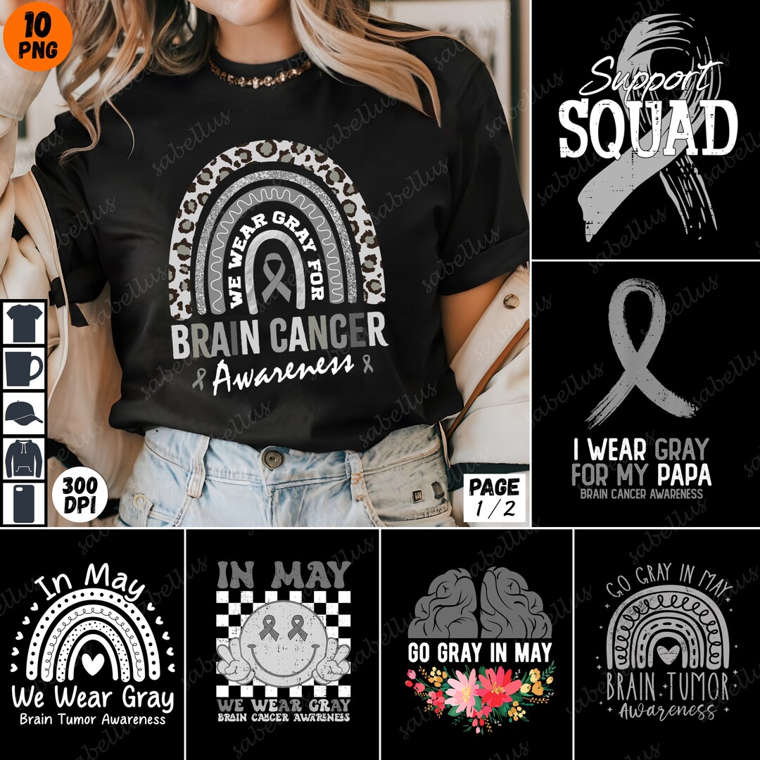 Brain Tumor Awareness Tees PNG Bundle, Neurological Disorder T-shirt ...