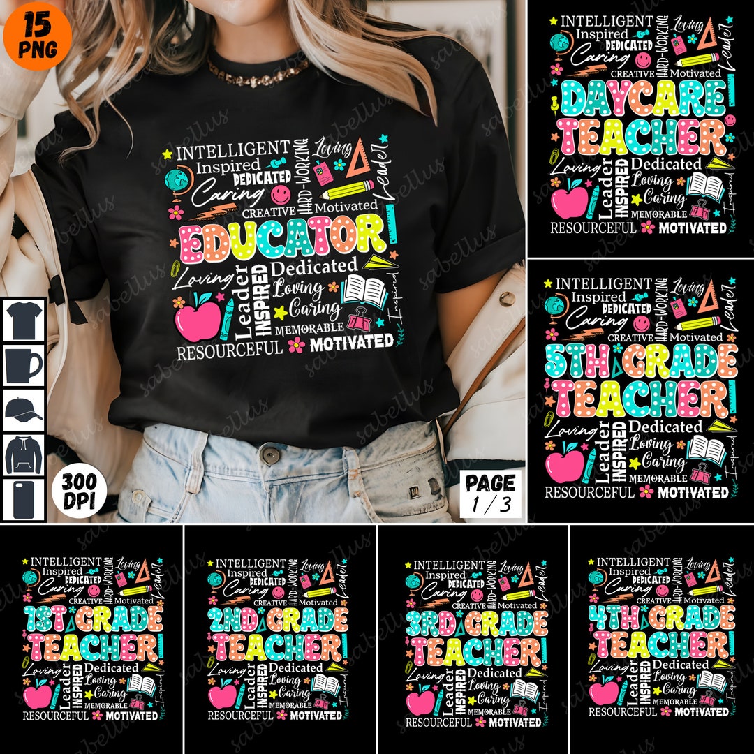 15 PNG Teacher Life Bundle, Teacher Shirt Png, in My Teacher Era PNG ...