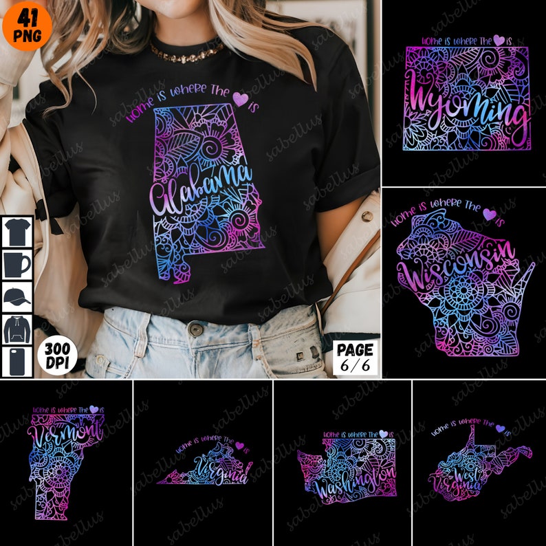 State Pride PNG Bundle, Alabama Alaska Arizona Arkansas California ...