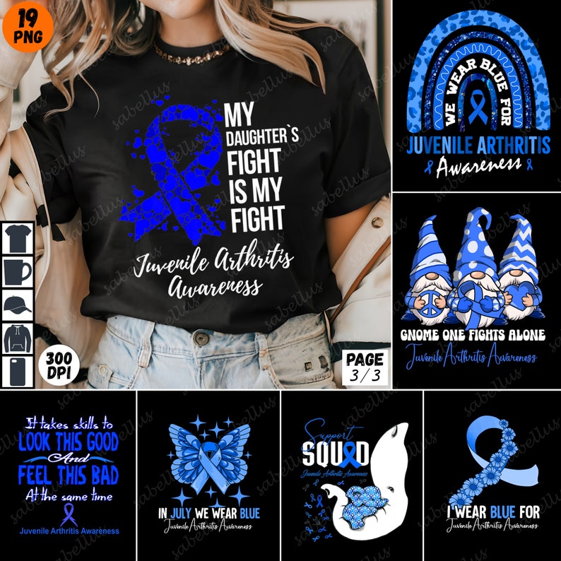Juvenile Arthritis Awareness PNG Bundle, Arthritis Clipart Set, Digital ...