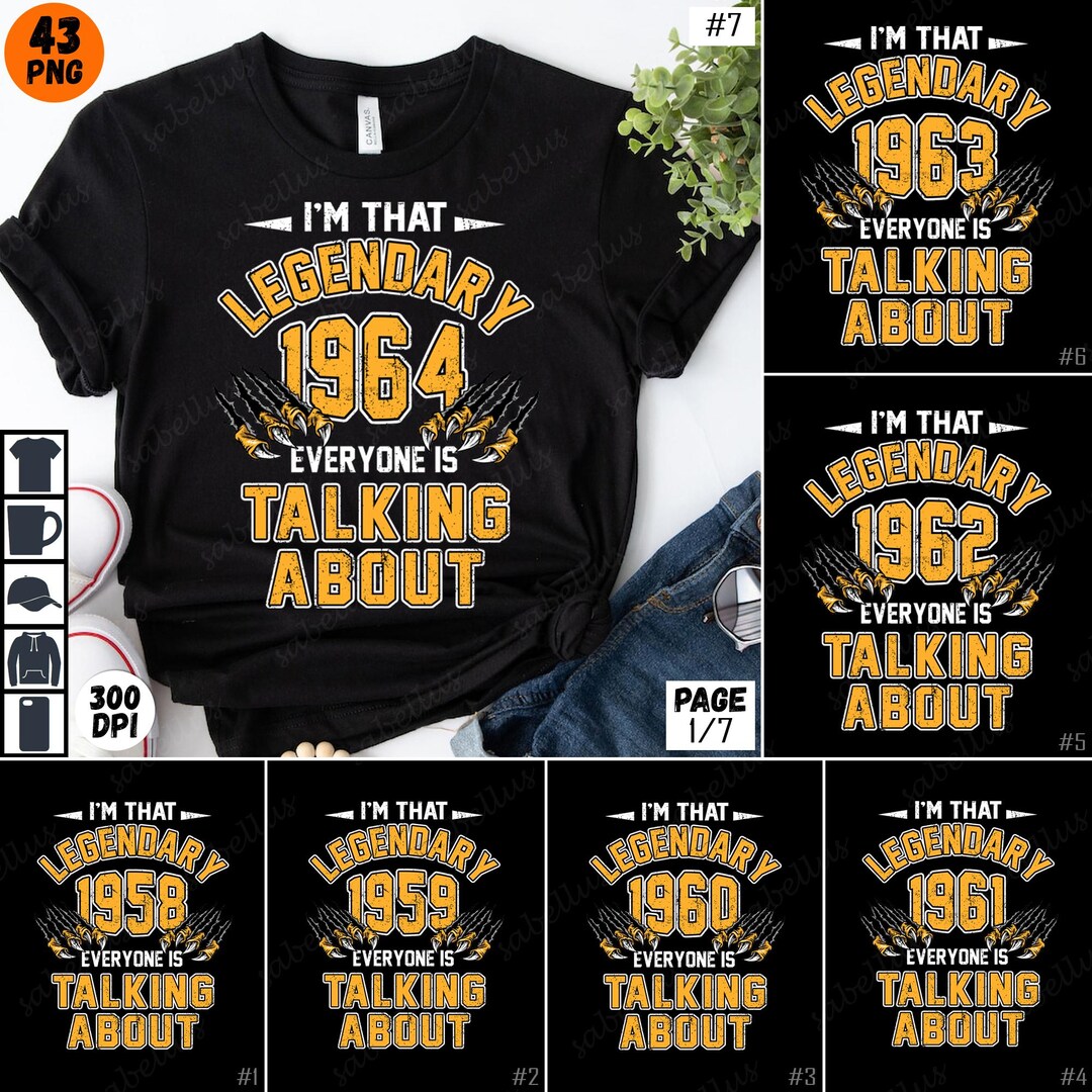 Legendary 1964 PNG Bundle, Sublimation Design 1964, Vintage 1964 Shirt ...