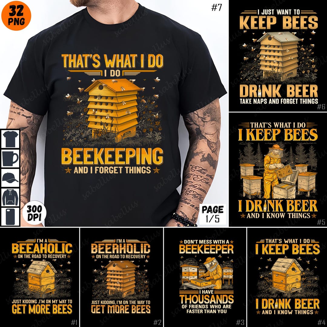 Beekeeping PNG, Sublimation Bundle, Grandpa Retirement, Bee Graphics ...