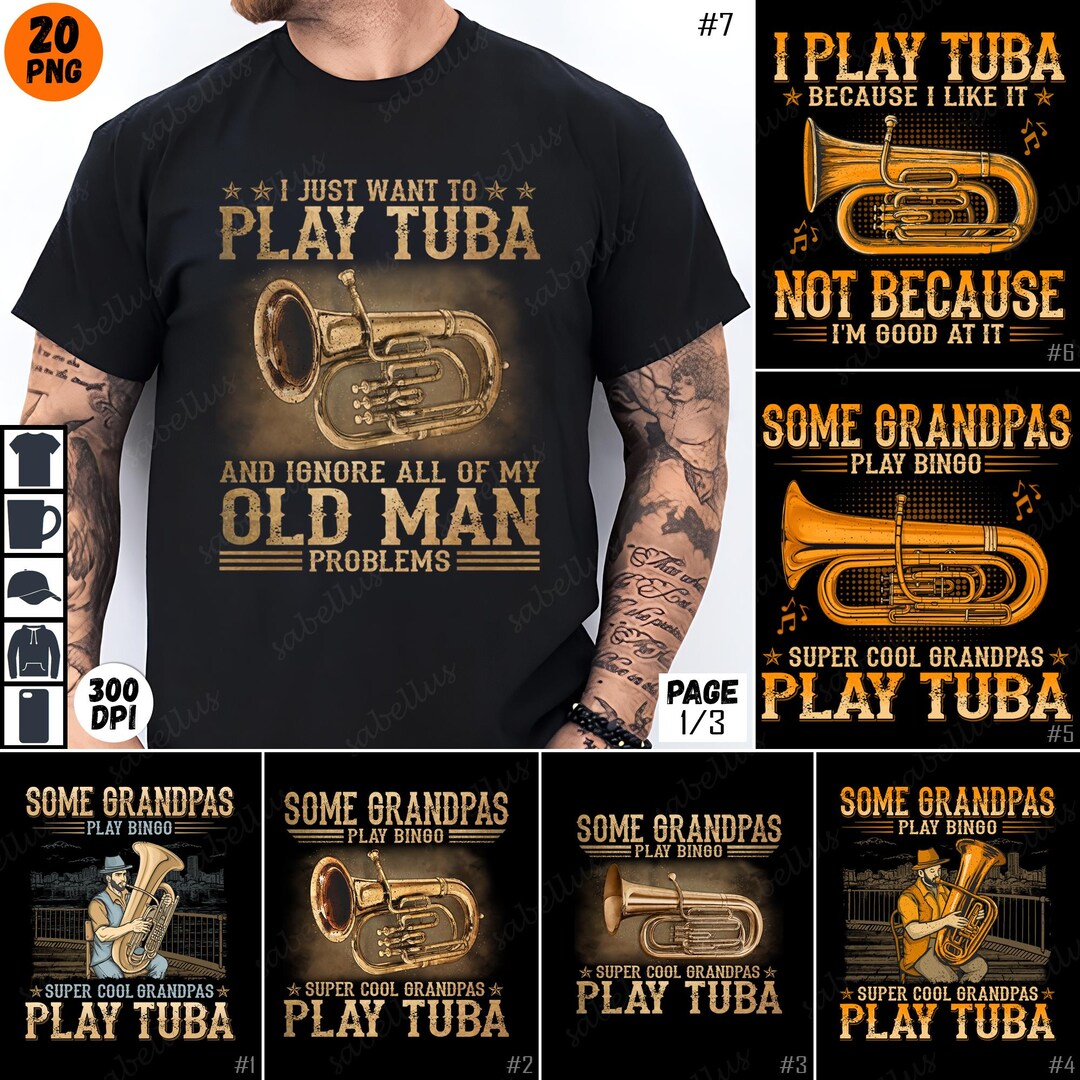 Tuba PNG Bundle, Tuba Sublimation Design, Tuba Player Gift, Tuba Lover ...
