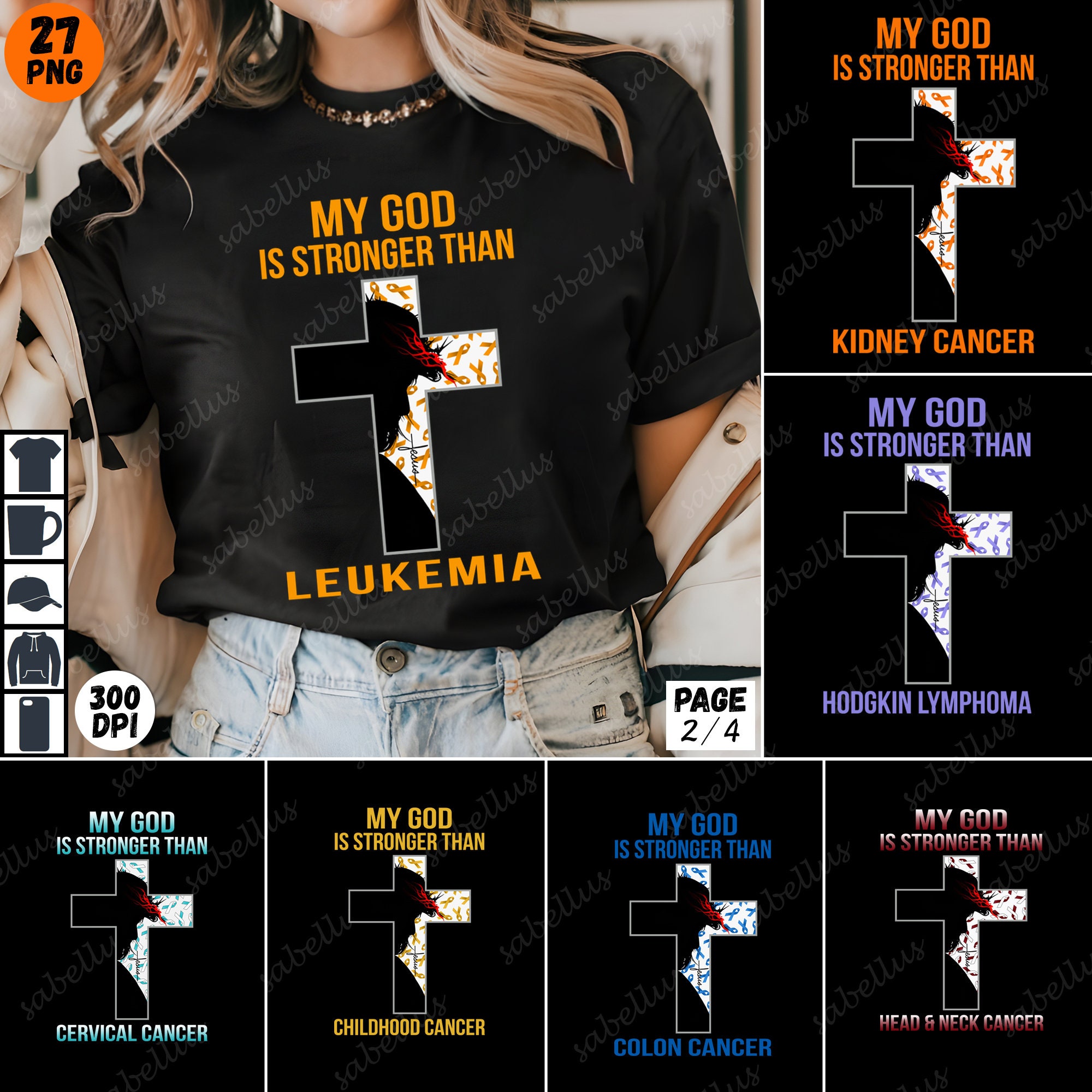 My God is Stronger Than Cancer PNG Bundle, My God Cancer Sublimation ...