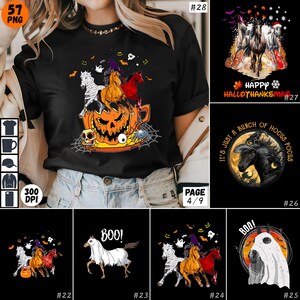 Halloween Horse PNG Bundle Boo Costume Witch Riding Brooms Funny Horse ...