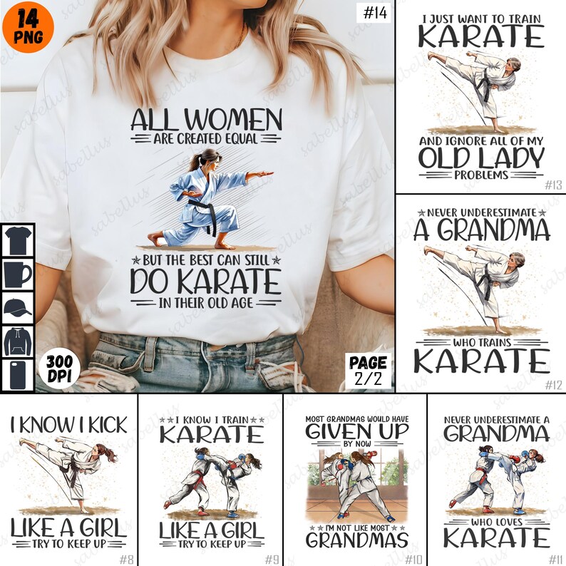 Karate Quote Sublimation, Karate PNG Designs Bundle, Karate Grandma ...