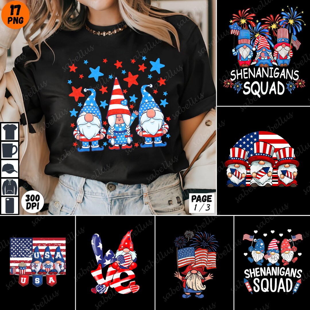17 PNG Happy 4th of July Gnome, American Gnomes Png, 4th of July Gnomes ...
