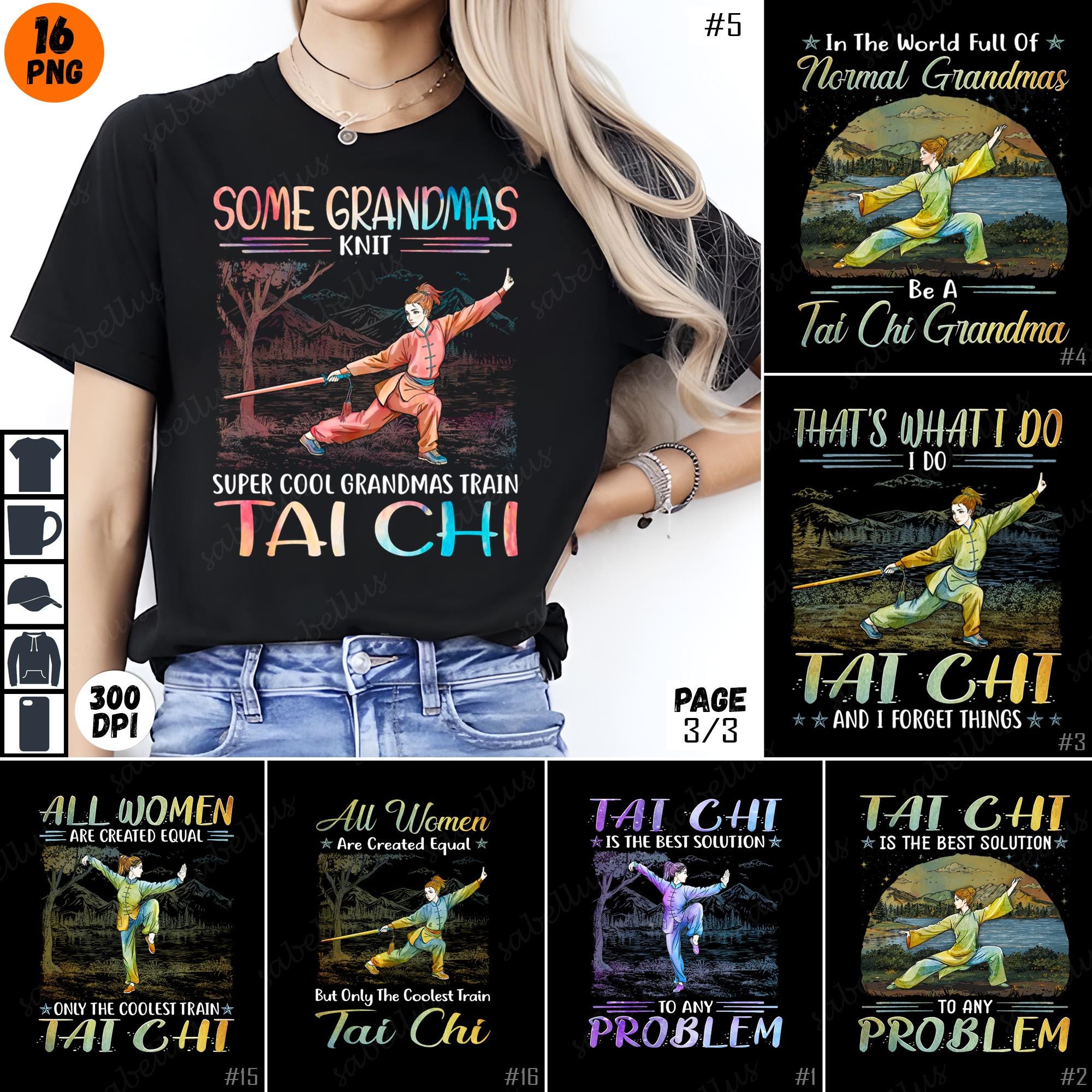 Tai Chi Grandma PNG, Tai Chi Sublimation Design, Tai Chi Digital ...