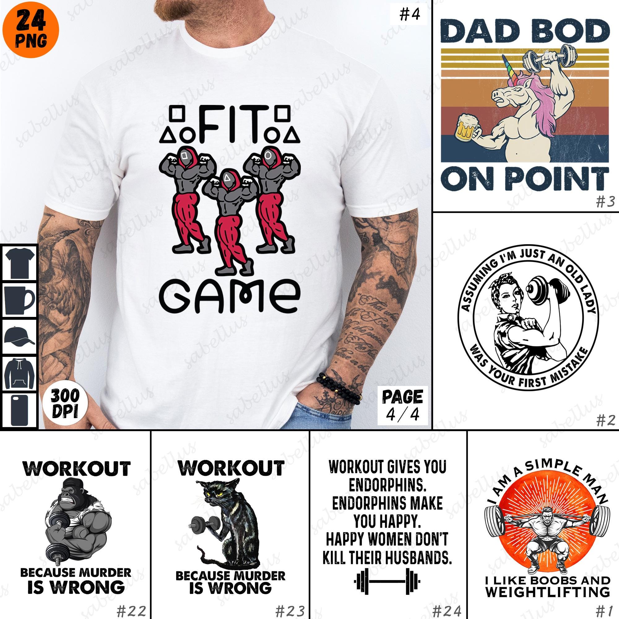 Simple Man PNG Bundle Gym Gift Weightlifting Quotes Fitness Sublimation ...