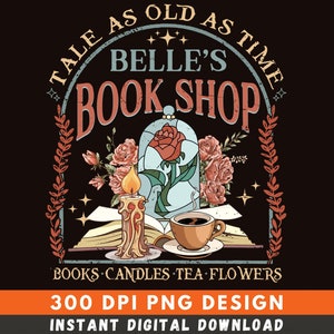 Old as Time Png, Belles Book Shop Png, Disney Princess Png, Belle ...