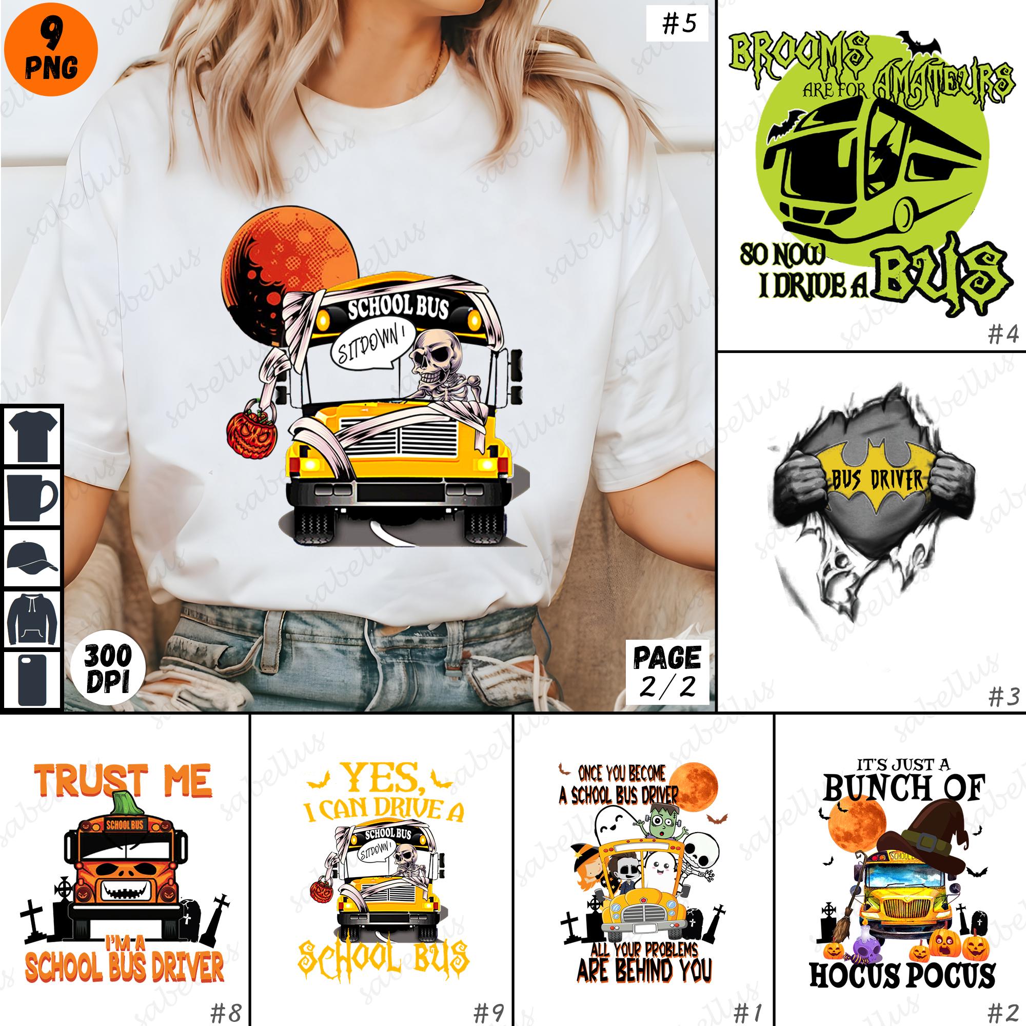 Halloween Bus Driver PNG Bundle Bus Driver Style Scary Costume Funny ...