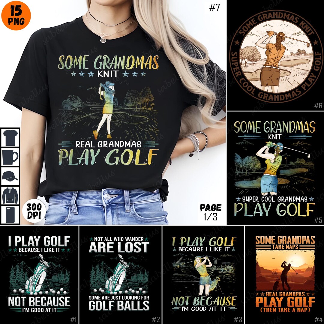 Grandma Golf PNG Bundle, Golf Sublimation Designs, Funny Grandma Quotes ...
