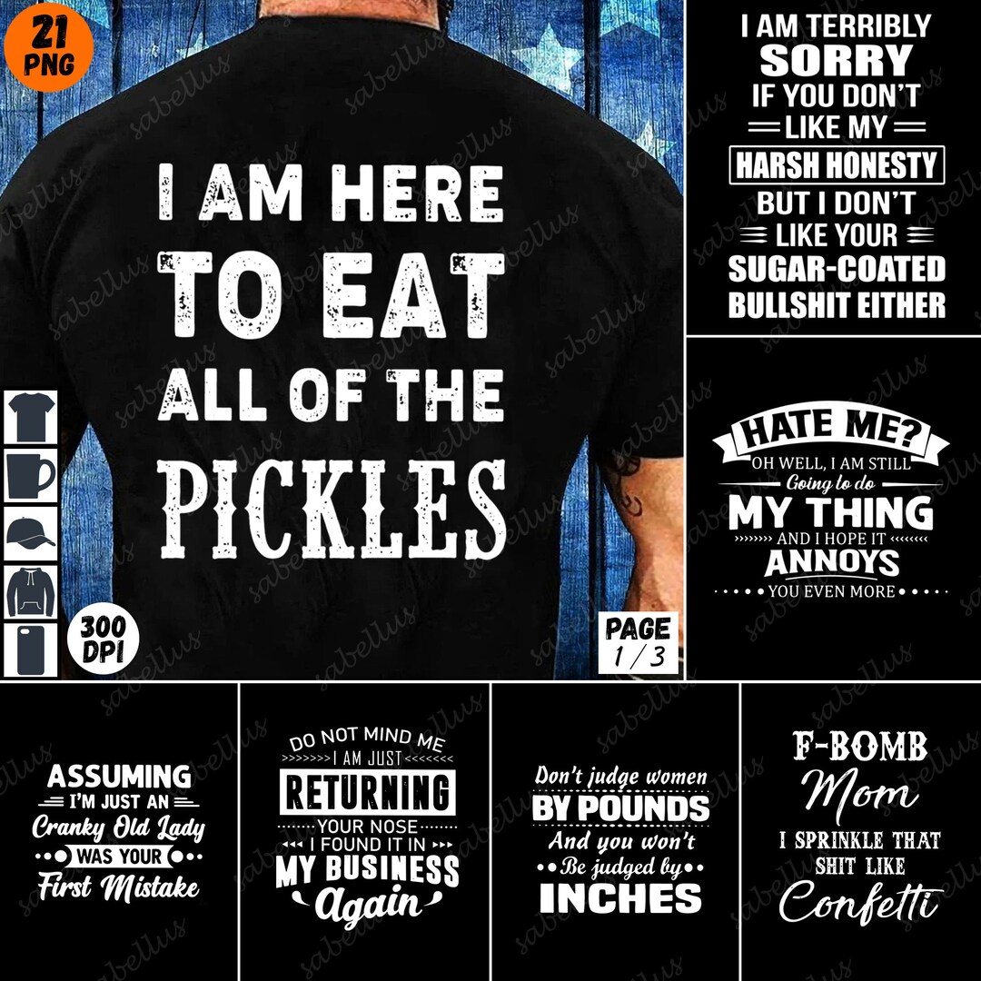 Funny Quotes PNG Bundle, Humorous Digital Art, Harsh Honesty Humor ...