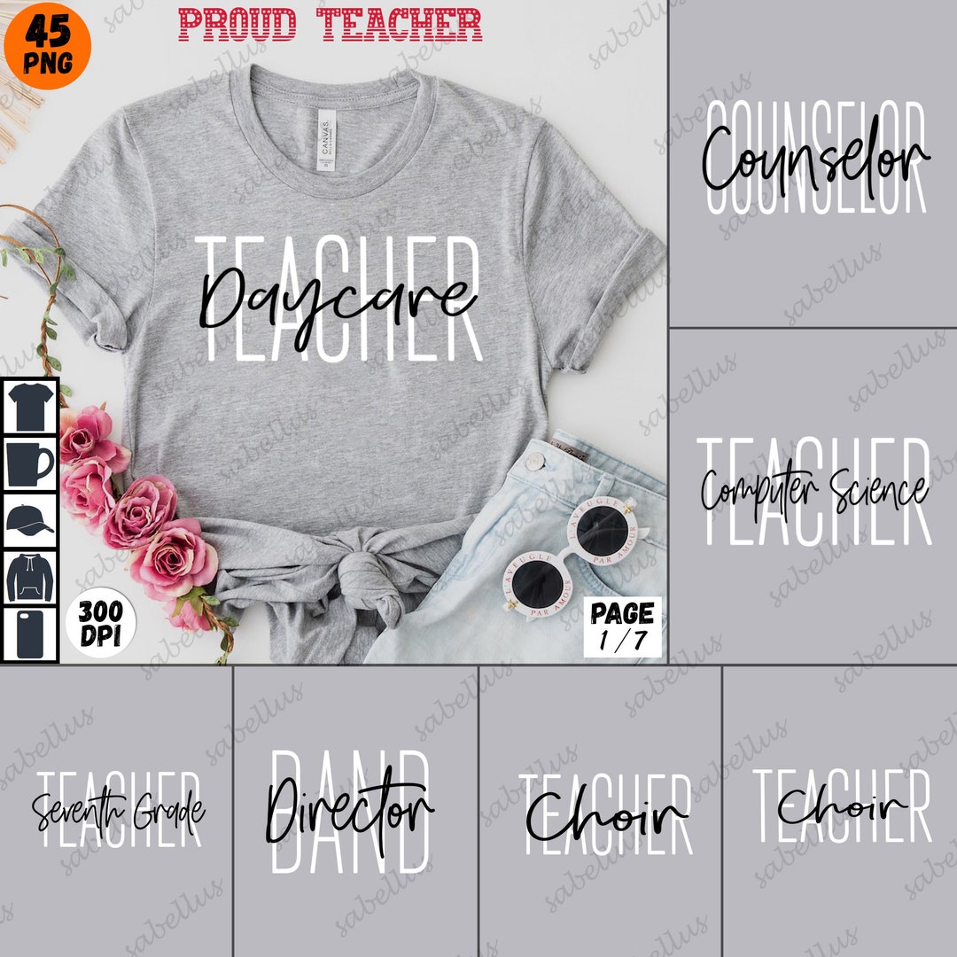 45 Teacher Bundle Png, Funny Teacher Png, Proud Teacher Shirt, Teacher ...