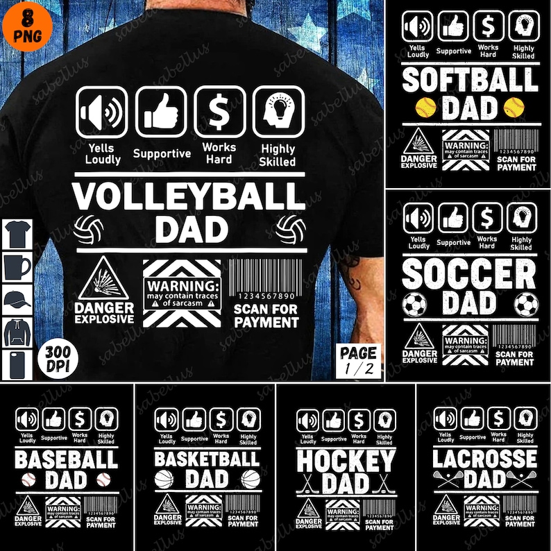 Sports Dad Scan for Payment, Dad Bundle, Best Dad Ever Png, Gift for ...
