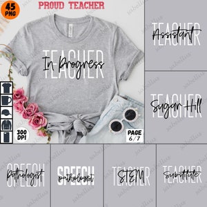 45 Teacher Bundle Png, Funny Teacher Png, Proud Teacher Shirt, Teacher ...