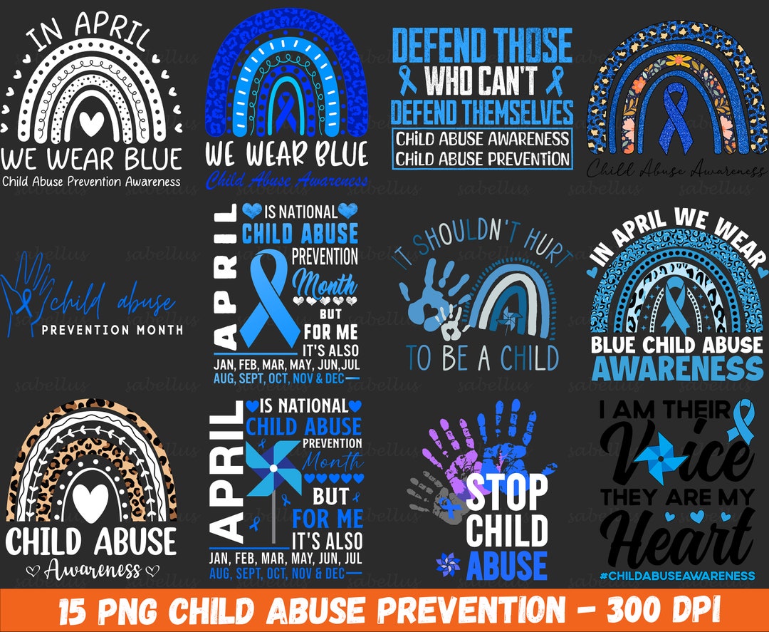 15 Child Abuse Awareness PNG Bundles, Child Abuse Prevention Png, Child ...