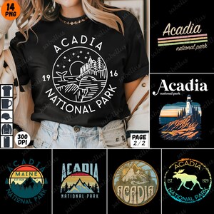 Acadia National Park PNG Bundle, Park Tees Clipart Set, Digital ...