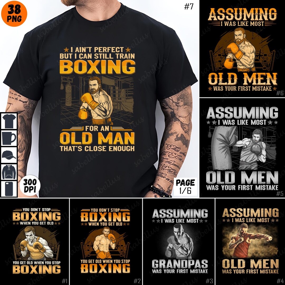 Boxing Grandpa PNG, Old Man Sublimation, Funny Quote, Sports Art ...